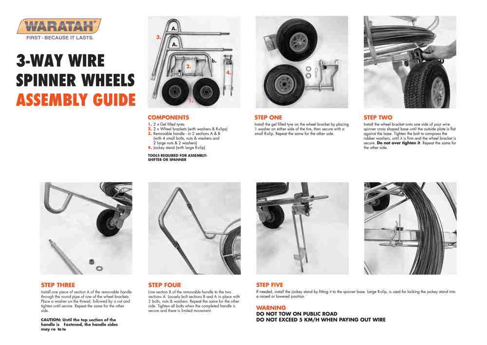 Three way Wire Spinner wheels assembly | Fencing Tools | Waratah Fencing